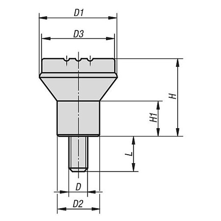 Kipp Mushroom Knobs, external thread, inch K0251.0AE5X10 | Zoro